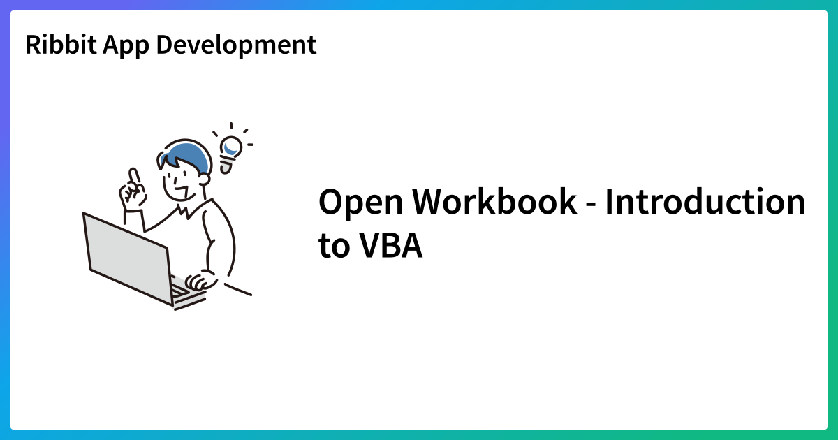 Open Workbook - Introduction to VBA